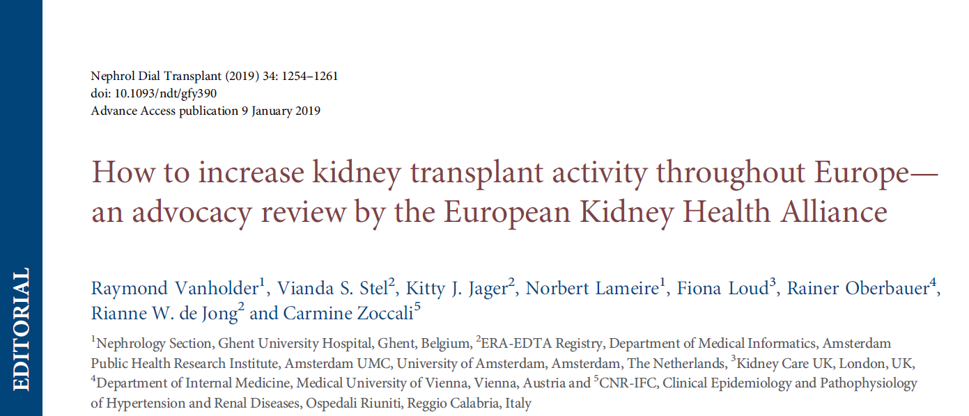 Read EKHA's new publication on how to increase kidney transplant activity throughout Europe - Ekha
